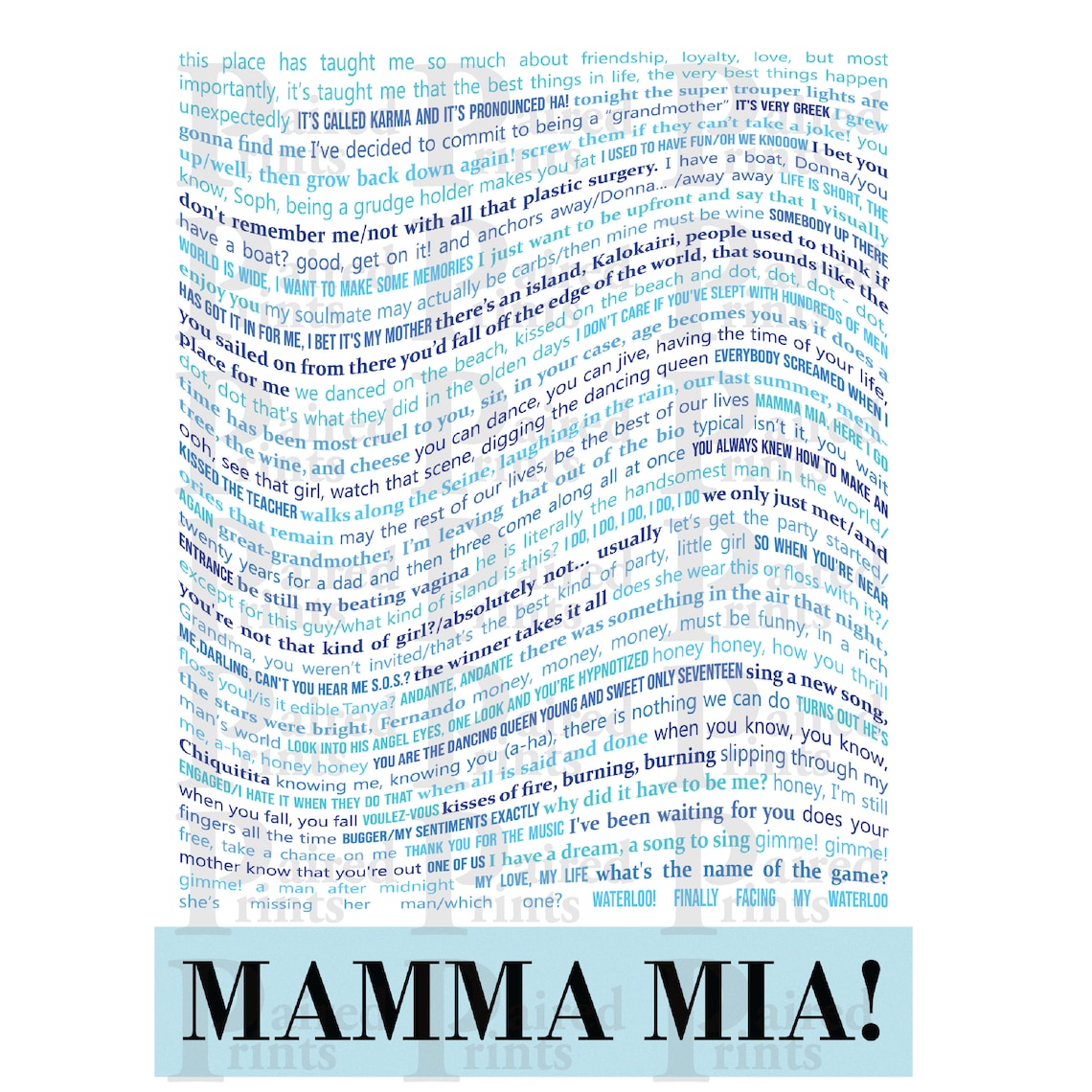 Mamma Mia Quotes Poster - Etsy