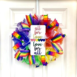 Pride Wreath for Front Door, LGBTQ+ Rainbow Wreath, Gay Pride Wreath ...