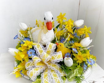Easter Centerpiece, Bunny Centerpiece, Easter Floral Arrangement ...