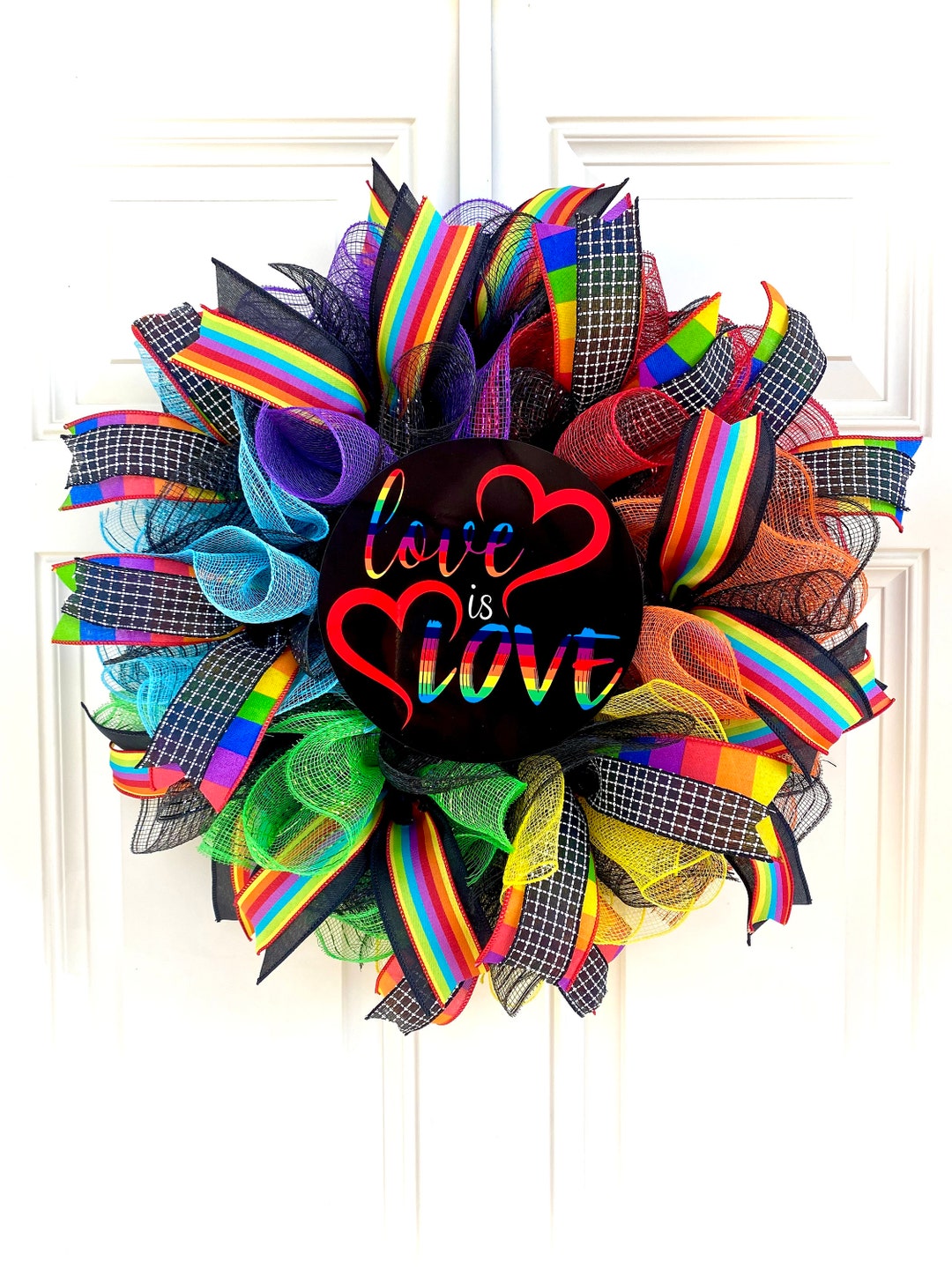 Pride Wreath for Front Door, LGBTQ+ Rainbow Wreath, Gay Pride Wreath ...