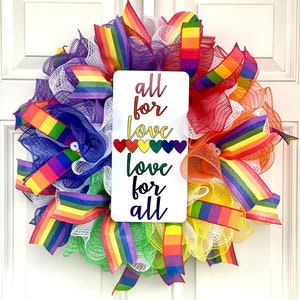 Pride Wreath for Front Door, LGBTQ+ Rainbow Wreath, Gay Pride Wreath ...