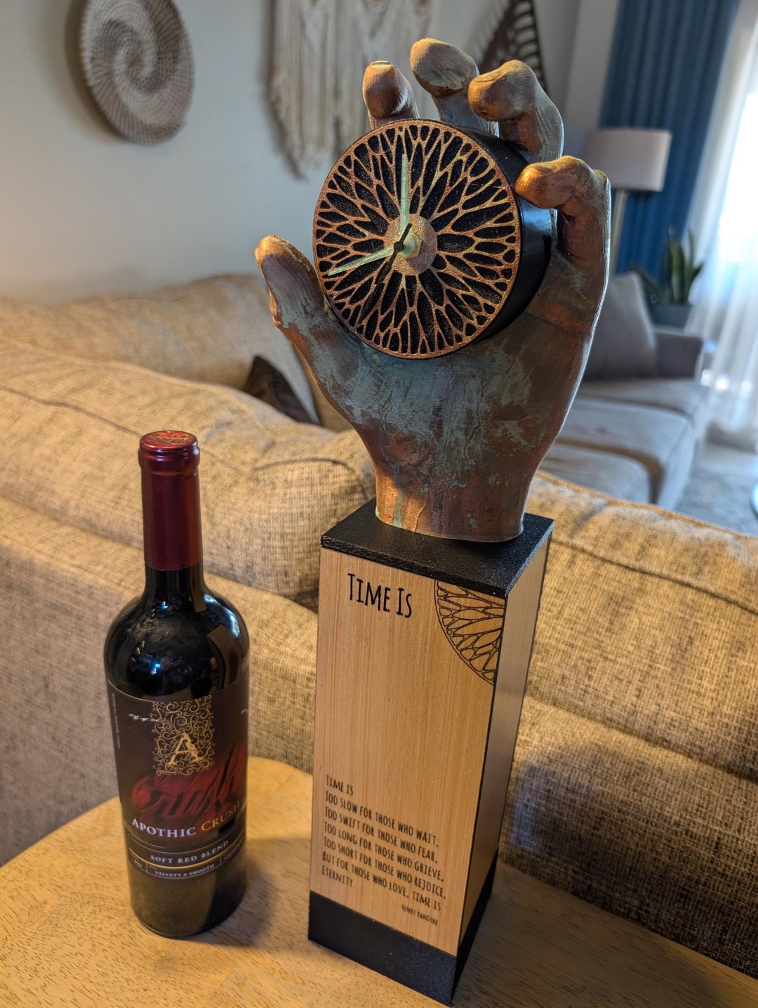 Time Desk Clock With Copper Hand- Unique Gift- Timeless Series - Etsy