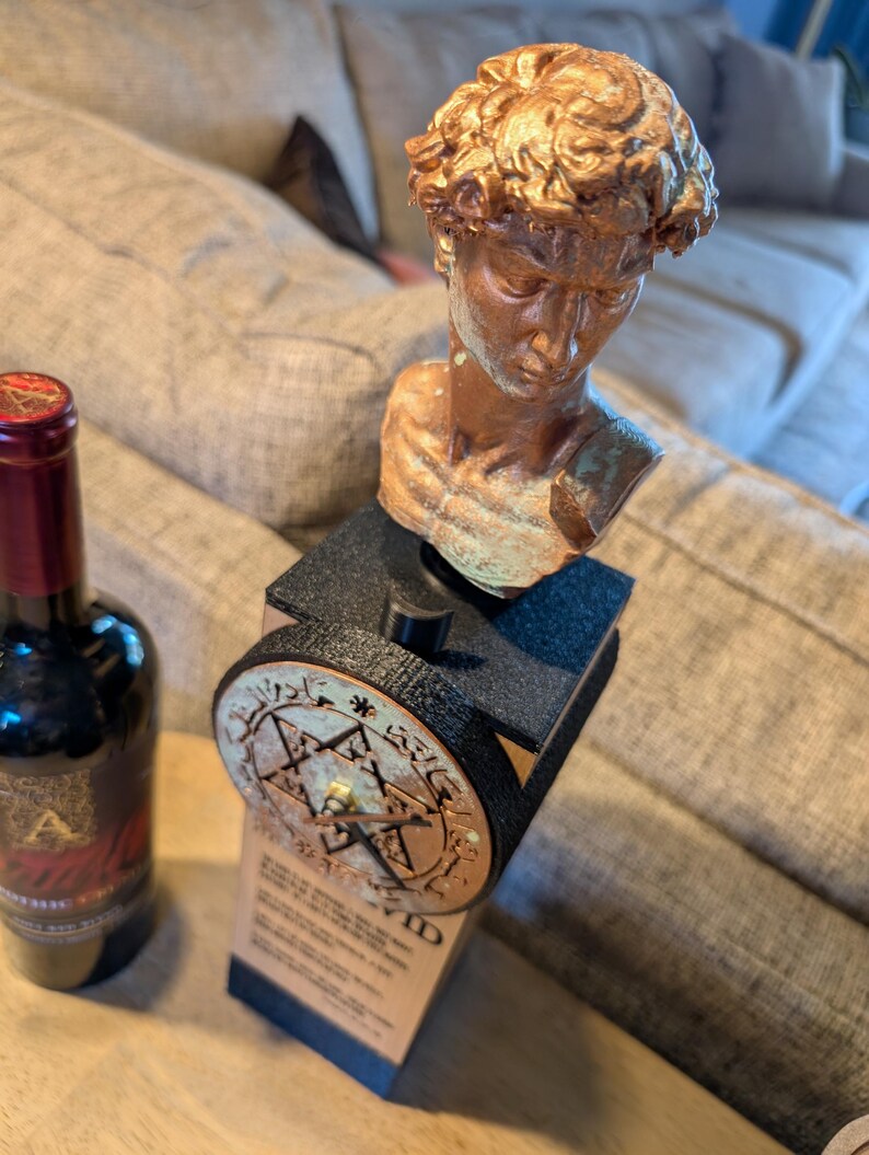 King David Desk Clock With Lighted Bust Unique Gift - Etsy