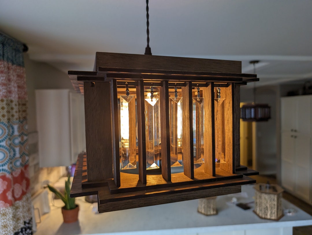 Rustic Crystal Hanging Dining Table Light Fixture. Hand Crafted in ...