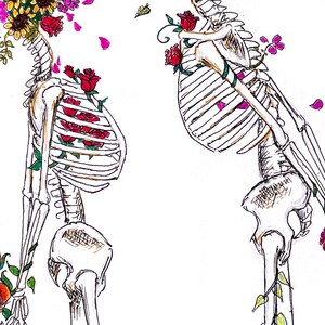 Flower Skeletons Art Print, Digital Art Print, Flower Print, Flower ...