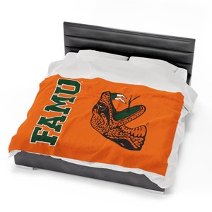 FAMU Rattler Luxe Velveteen Throw Blanket - Cozy & Stylish Home Comfort ...