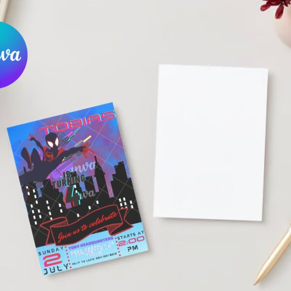 Spiderverse Editable Invitation - Etsy