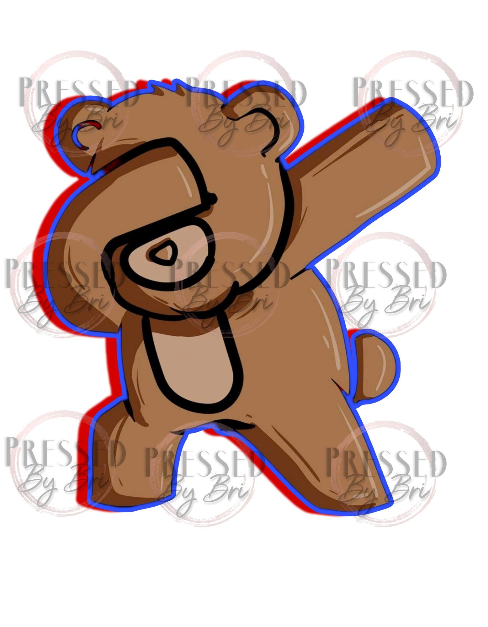 Teddy Bear PNG, Dabbing Teddy, Dance, Bear,red Blue - Etsy