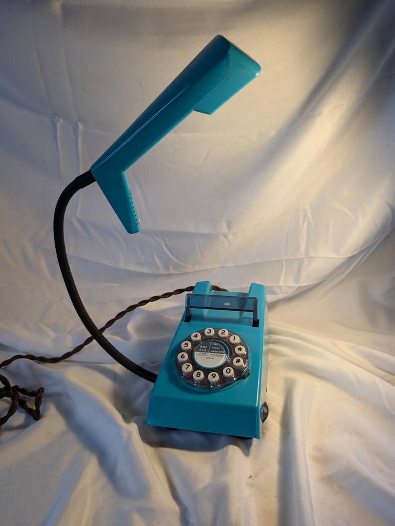 Vintage Turquoise Trim Phone With Built-in Lamp - Etsy