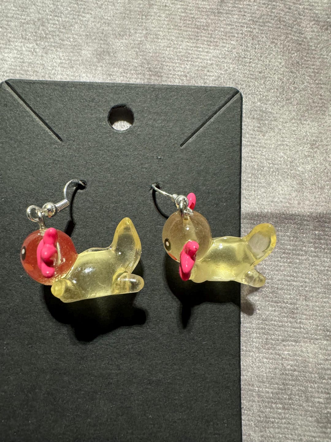 Whimsical, Translucent Yellow Axolotl Earrings - Glow in the Dark and ...