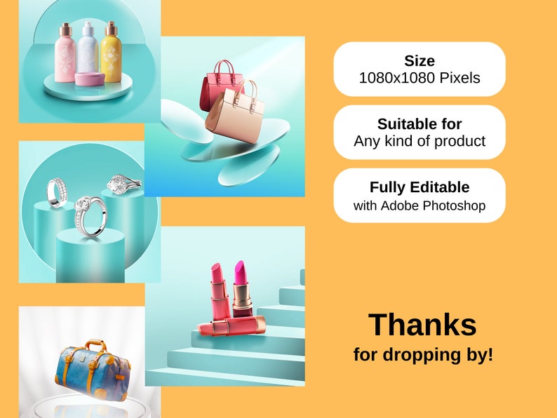 Modern Product Display Mockup Template for Instagram, Facebook Ads ...