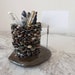 Naturel Stone Pen Holder Coated With Resin and Metal Note Holder Pegs ...