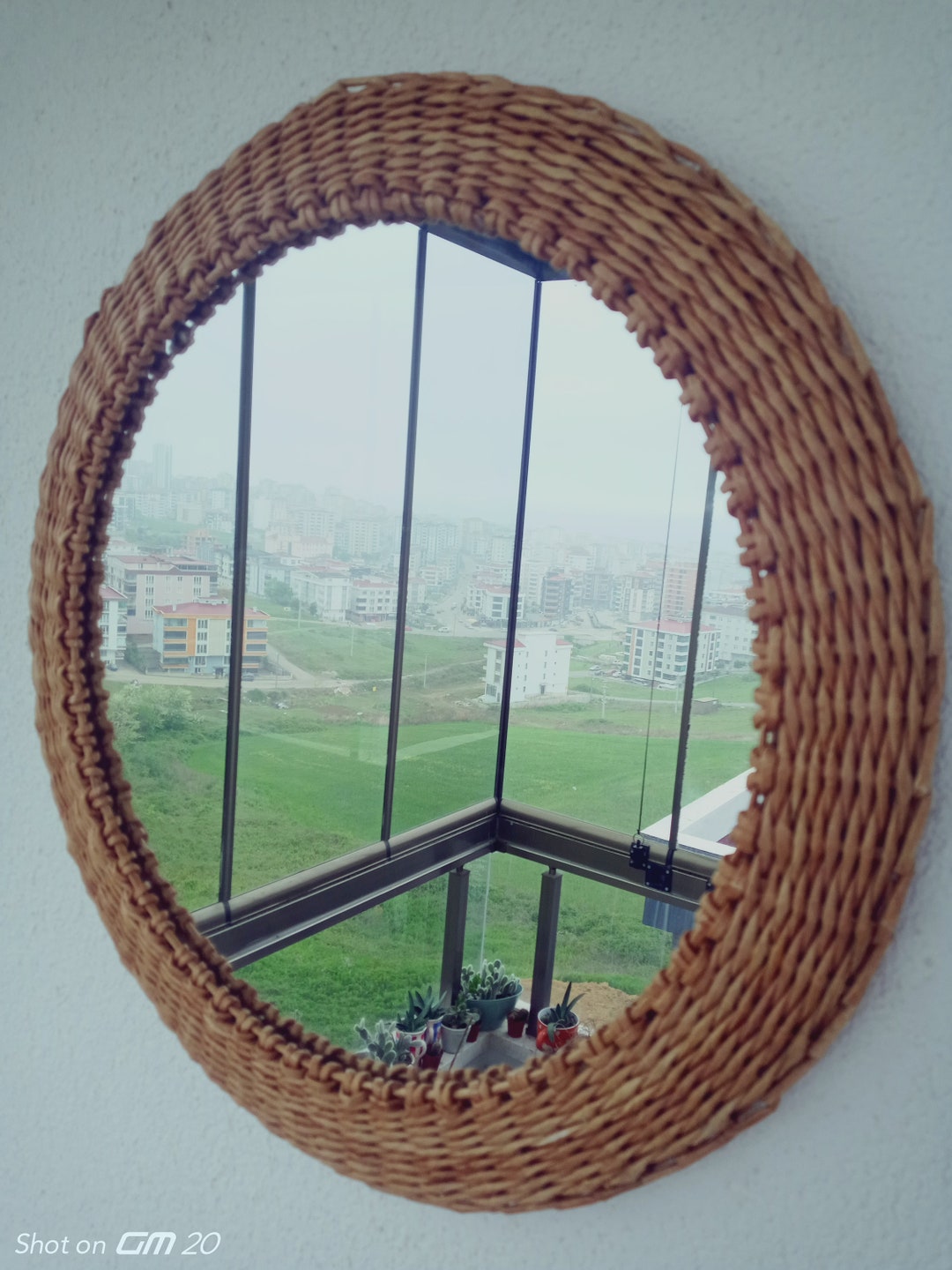 Paper Rattan Wicker Decorative Knitted Mirror - Etsy