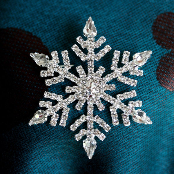Snowflake Rhinestone Brooch - Etsy