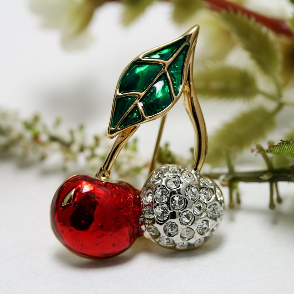 Cherry Brooch - Etsy