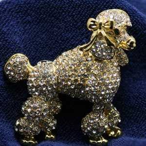 Rhinestone Crystal Poodle-dog-puppy Pin Brooch - Etsy