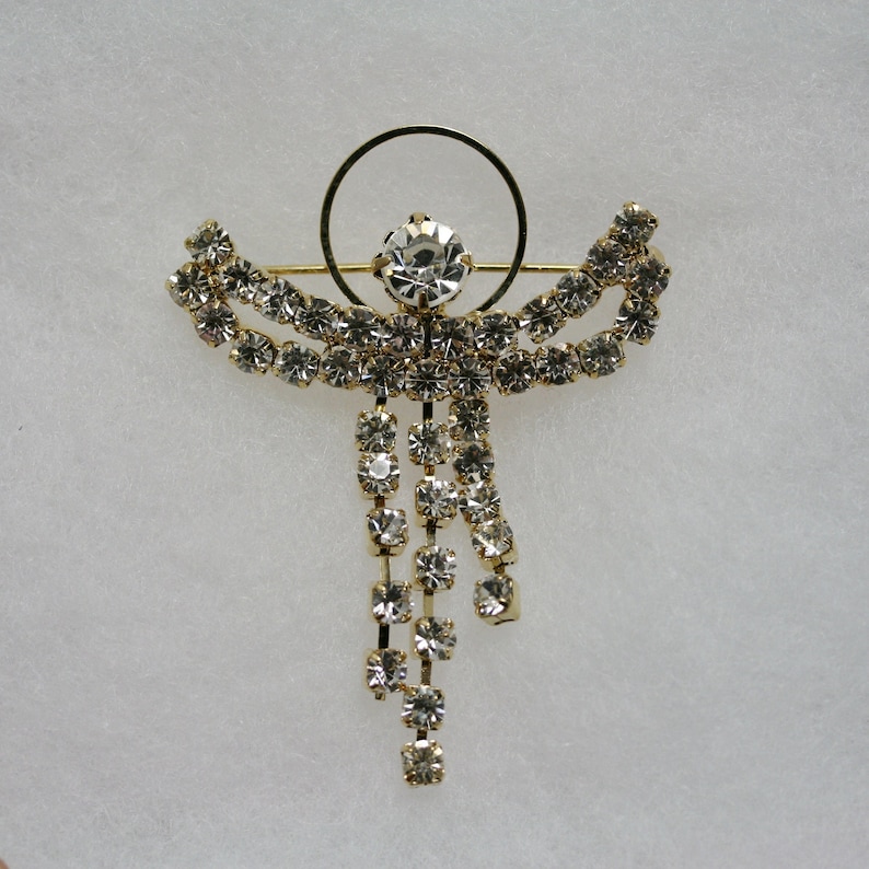 Rhinestone Angel With a Halo Pin and Earrings Set Crystal - Etsy