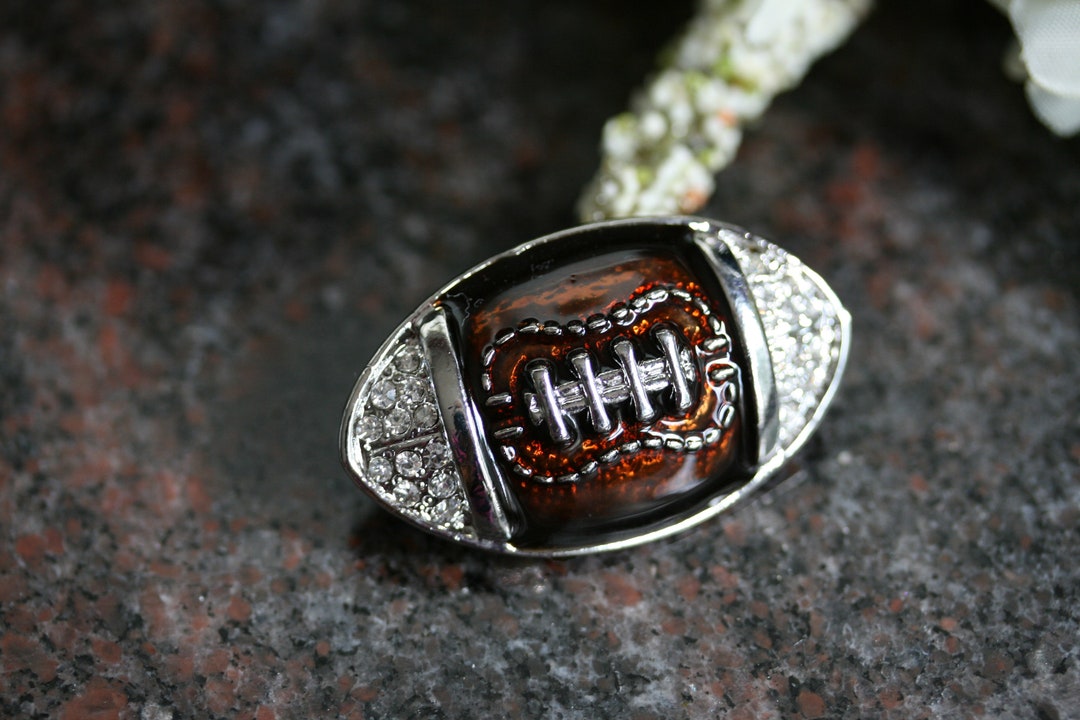 Sports Football Pin Rhinestone & Enamel Football Brooch - Etsy