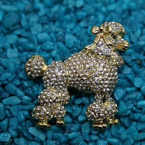 Rhinestone Crystal Poodle-dog-puppy Pin Brooch - Etsy