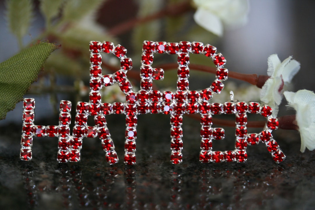 Red Hat Lady Rhinestone Pin Brooch Society, red Hatter Word Brooch ...