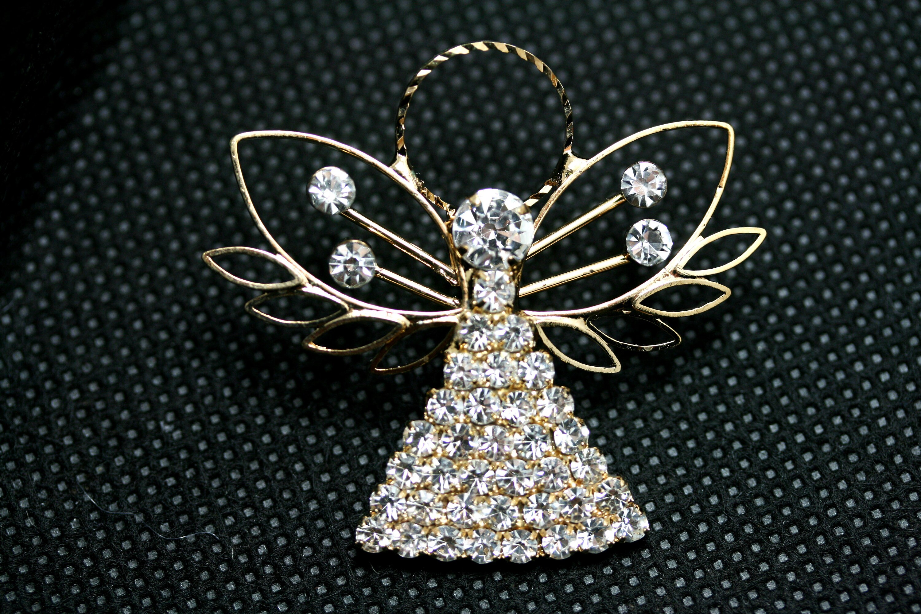 Angel Brooch Rhinestone Angel Pin Angel Jewelry Rose Gold | Etsy