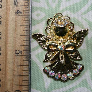 Rhinestone Vintage Angel Brooch Pin, Gold Angel Pin Guardian Angel - Etsy