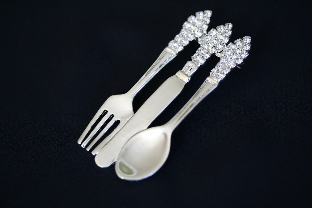 Rhinestone Knife Fork Spoon Pin Cute Restaurant Accessories Etsy
