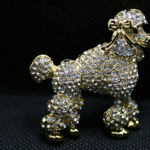 Rhinestone Crystal Poodle-dog-puppy Pin Brooch - Etsy