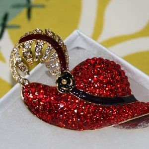 Rhinestone Red Hat Club Lapel Pin, Red Hat Society Purple Enamel ...
