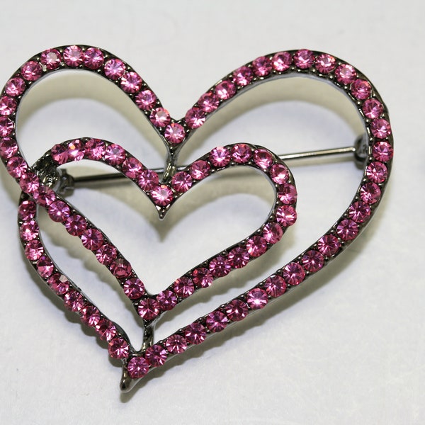 Silver Heart Brooch - Etsy