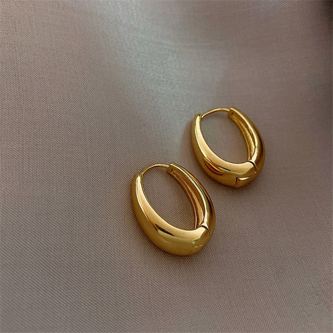 Thick Hoop Earrings, Gold Hoop Earrings, Silver Hoop Earrings, Gold ...