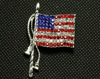Rhinestone American Flag - Etsy