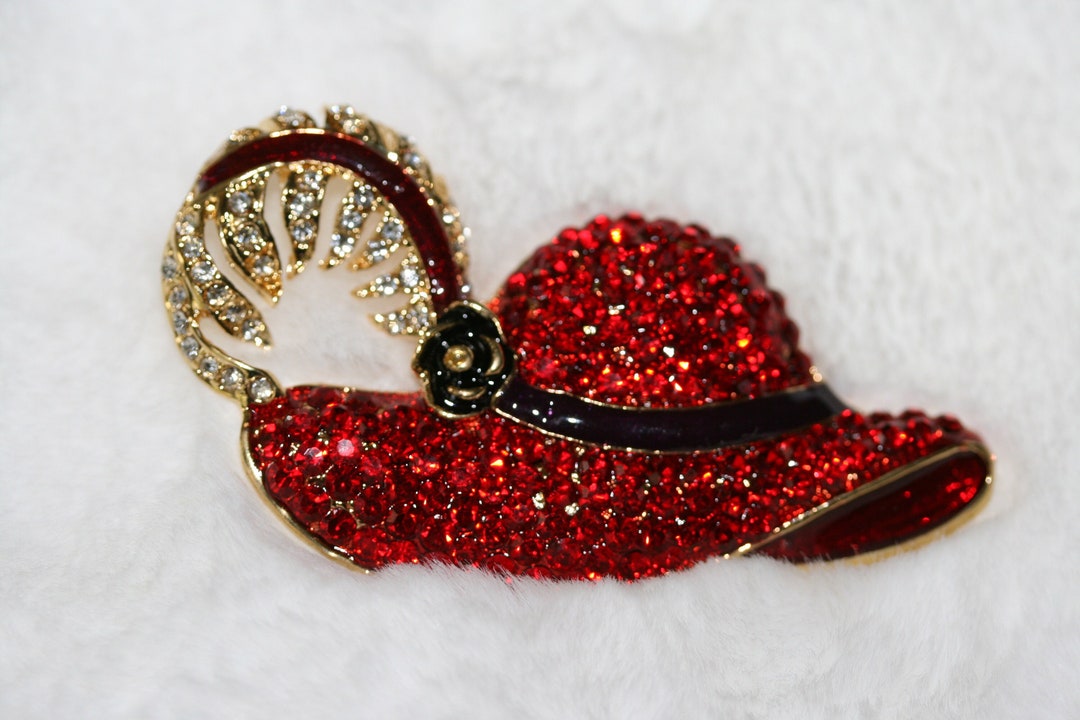 Rhinestone Red Hat Club Lapel Pin, Red Hat Society Purple Enamel ...