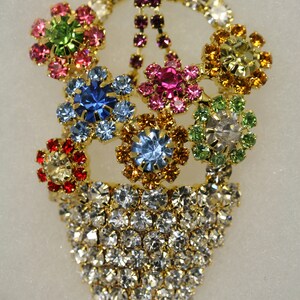 Vintage Design Rhinestone Easter Flower Basket Brooch Pin, Easter Egg ...