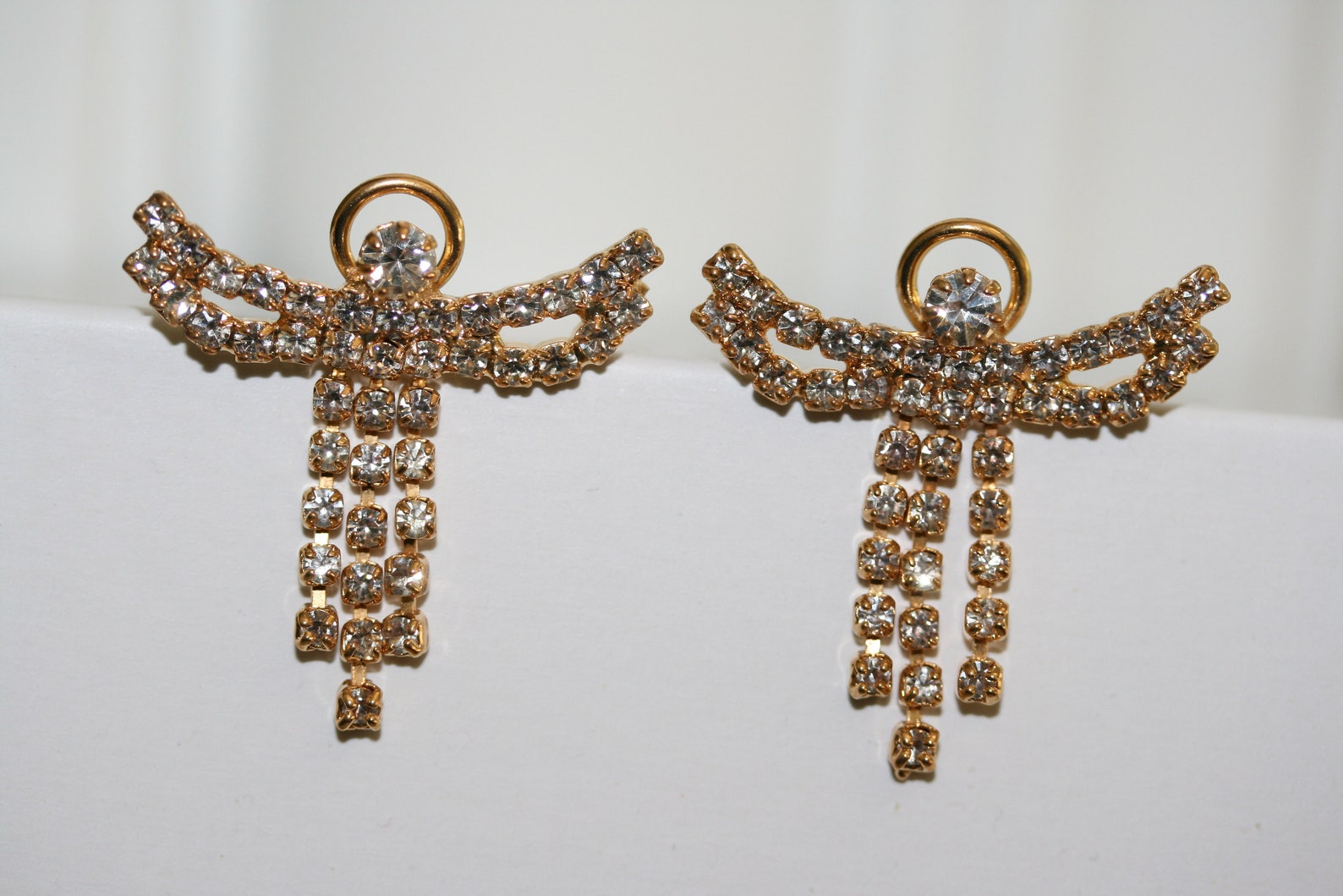 Rhinestone Angel With a Halo Pin and Earrings Set, Crystal Angel Brooch ...