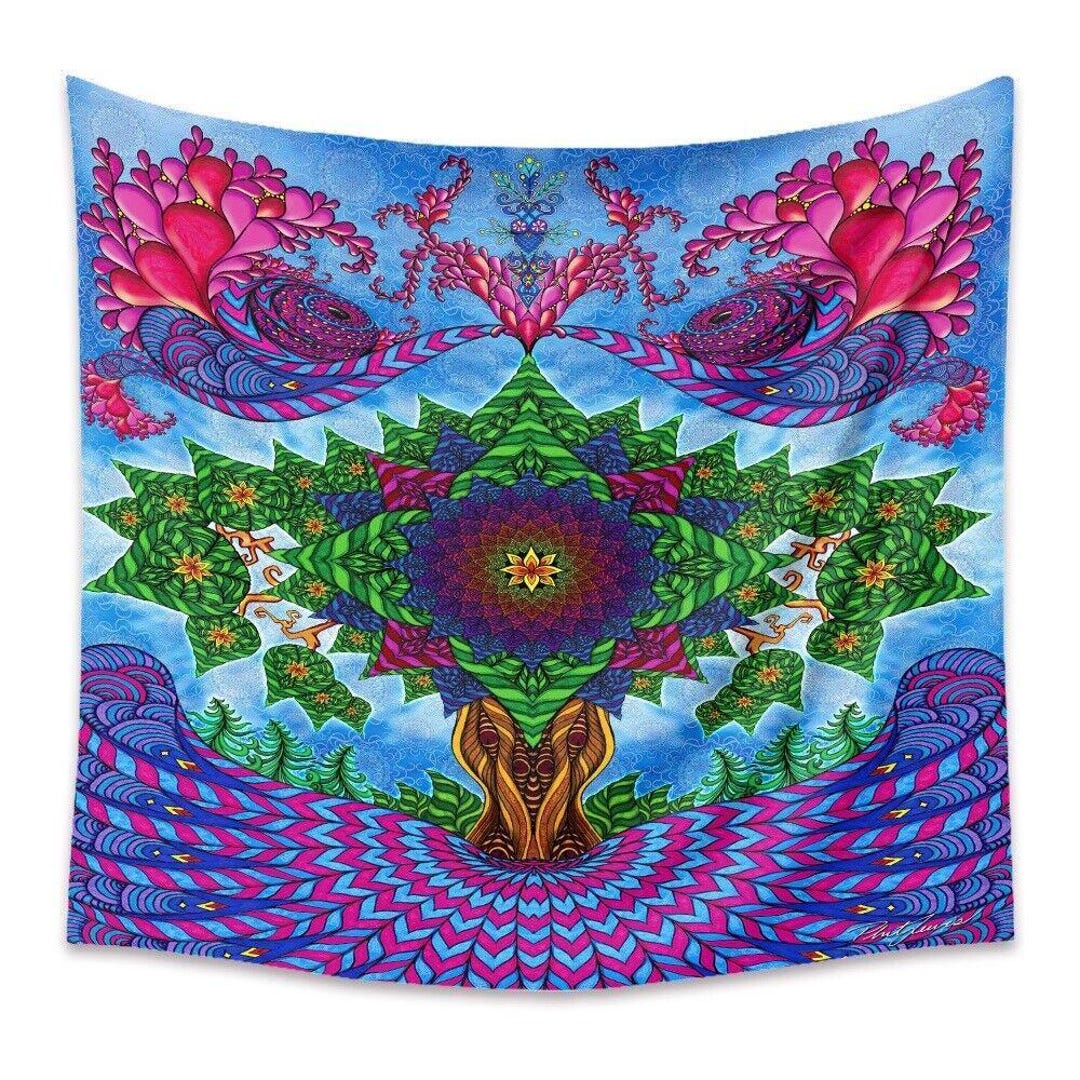 Tapestry Trippy Tree Pattern Wall Hanging 60 X 51 Psychedelic - Art ...