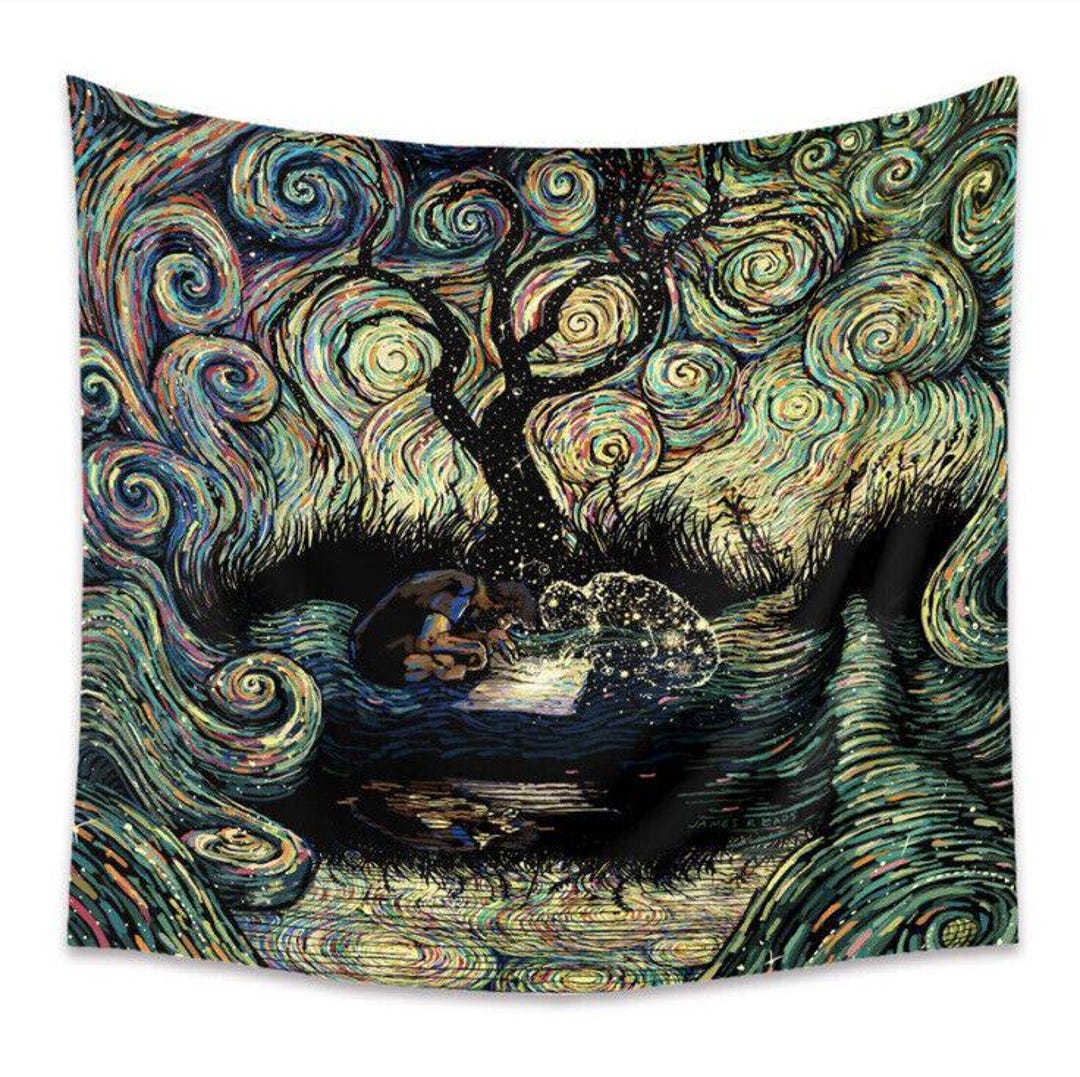 Tapestry Trippy Man - Tree of Life Wall Hanging Decor 60 X 51 - Art ...