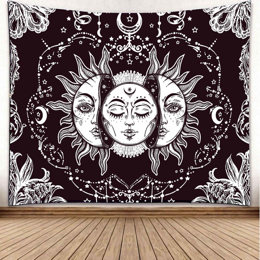 Tapestry Sun Face Black 60 X 51 Wall Hanging Decor 60 X 51 - Art Depot ...