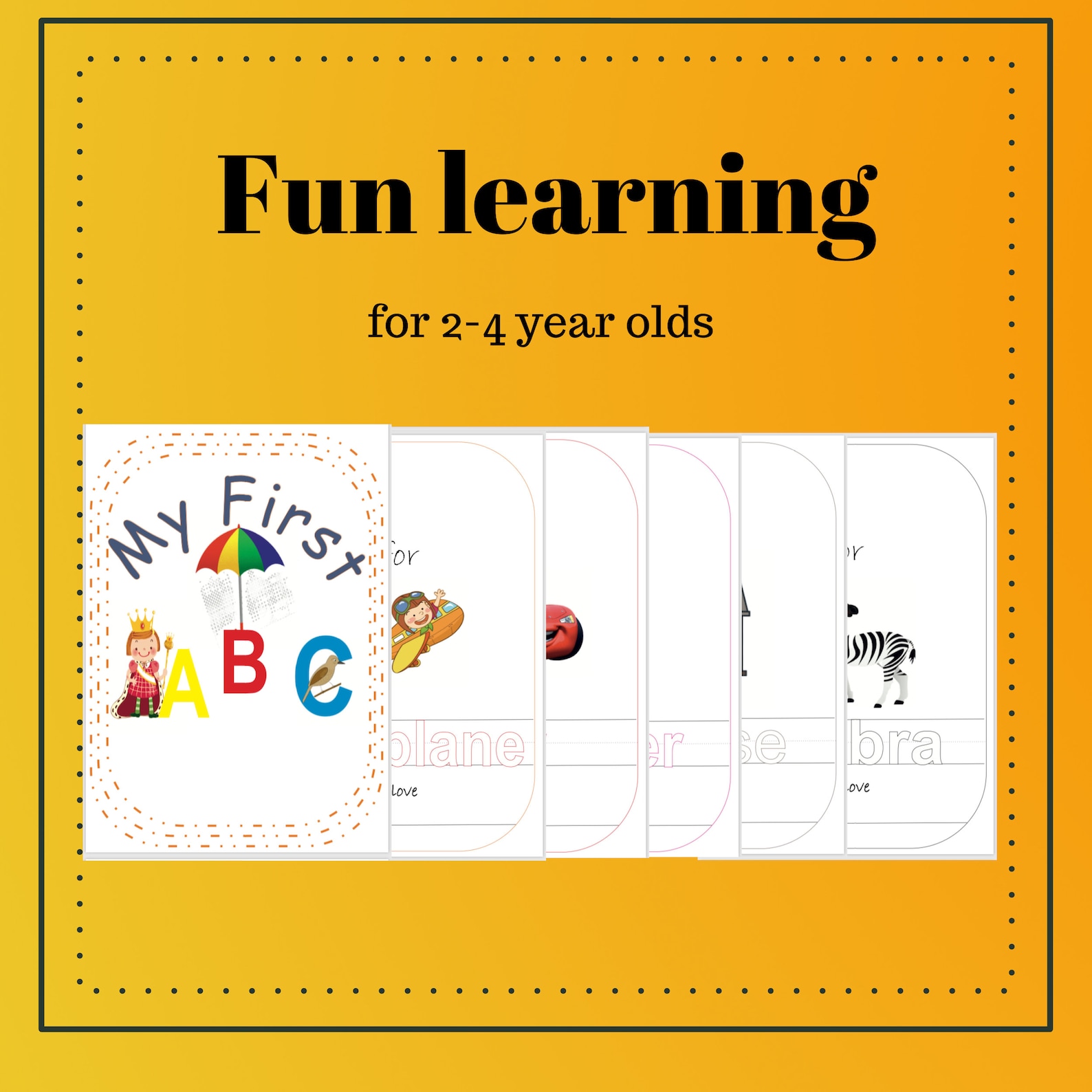 ABC Alphabet Fun my First ABC Baby Shower Book, Virtual Baby Shower ...