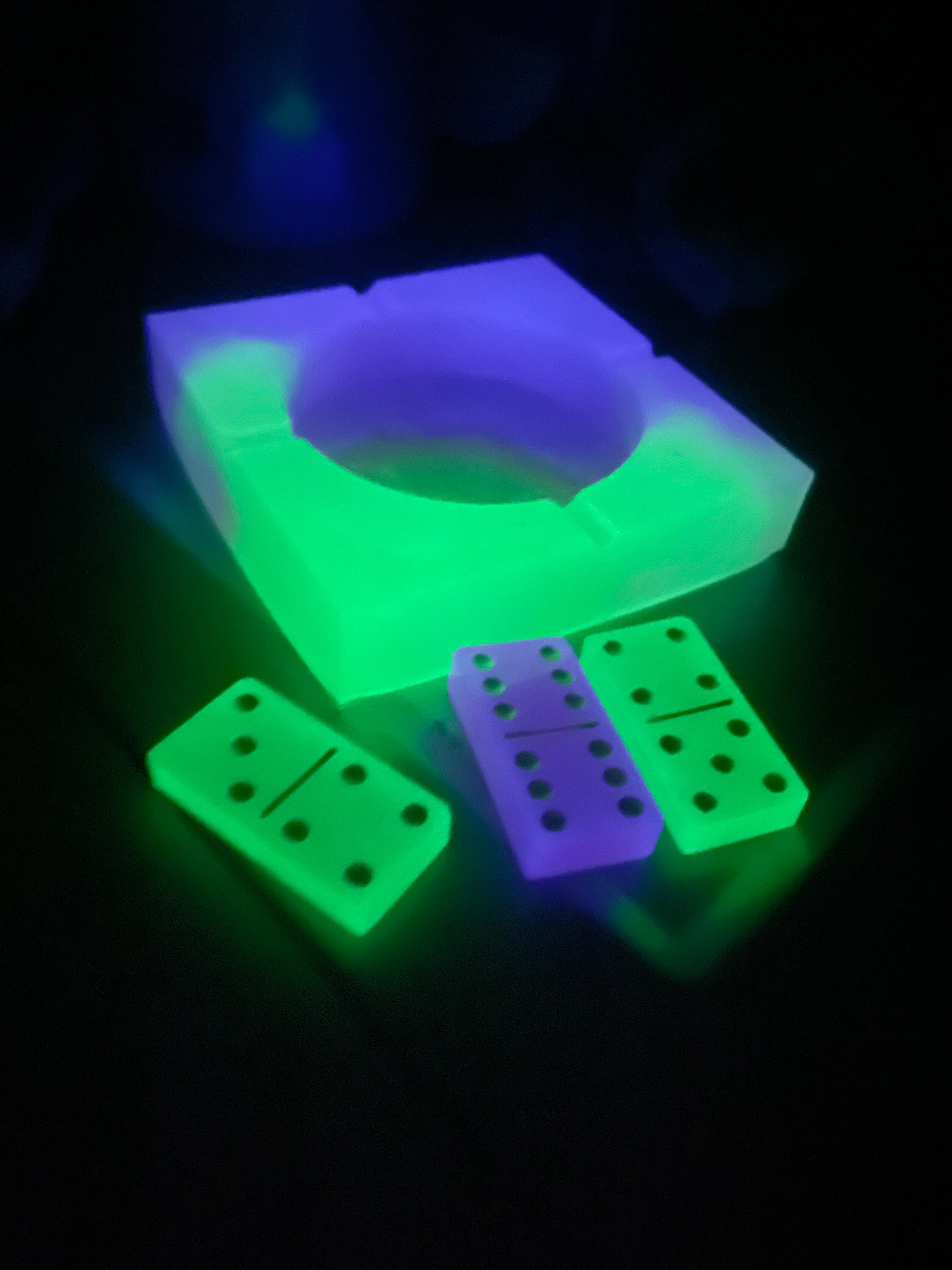 Tile Games Toys & Games Glow-in-Dark Custom Handmade Dominoes Set etna ...