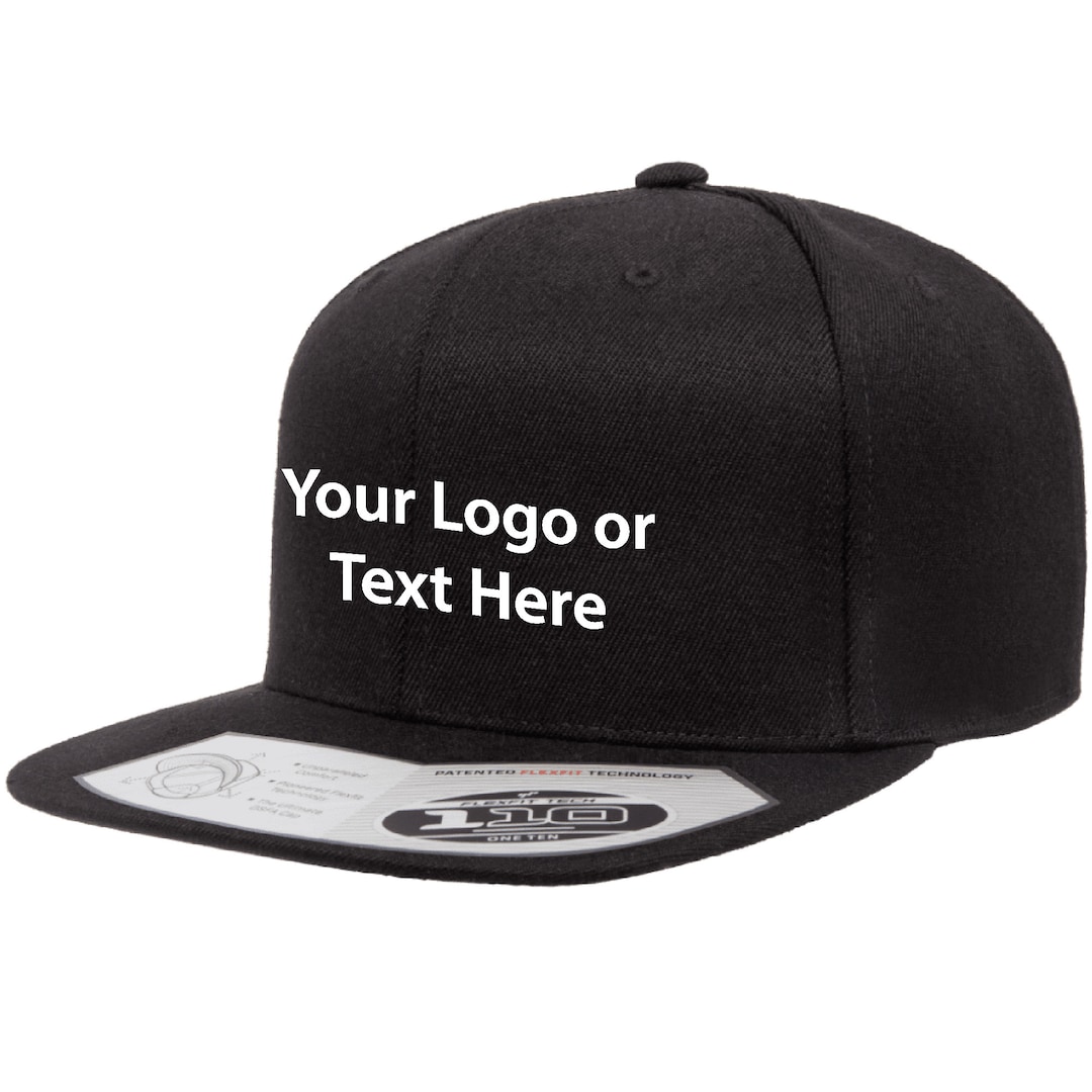 Custom Embroidered Logo Flexfit Snapback Cap, Premium Wool Blend - Etsy