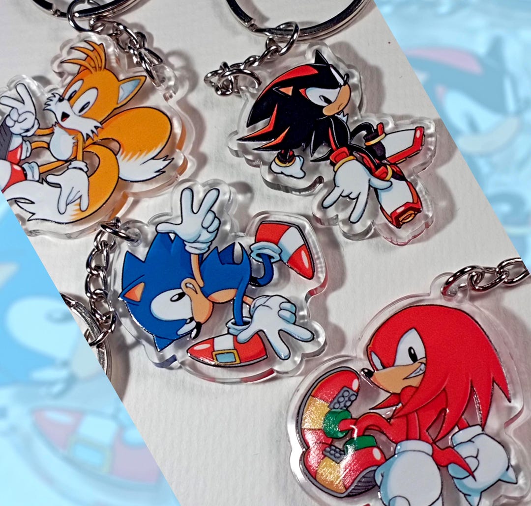 KEYCHAIN Sonic the Hedgehog, Miles Tails Prower, Knuckles the Echidna ...