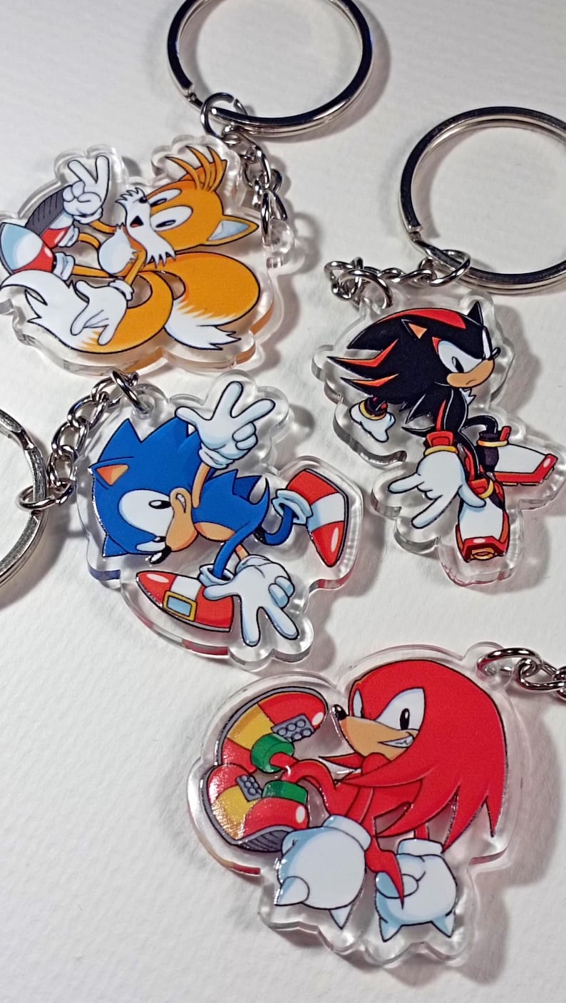 KEYCHAIN Sonic the Hedgehog, Miles Tails Prower, Knuckles the Echidna ...