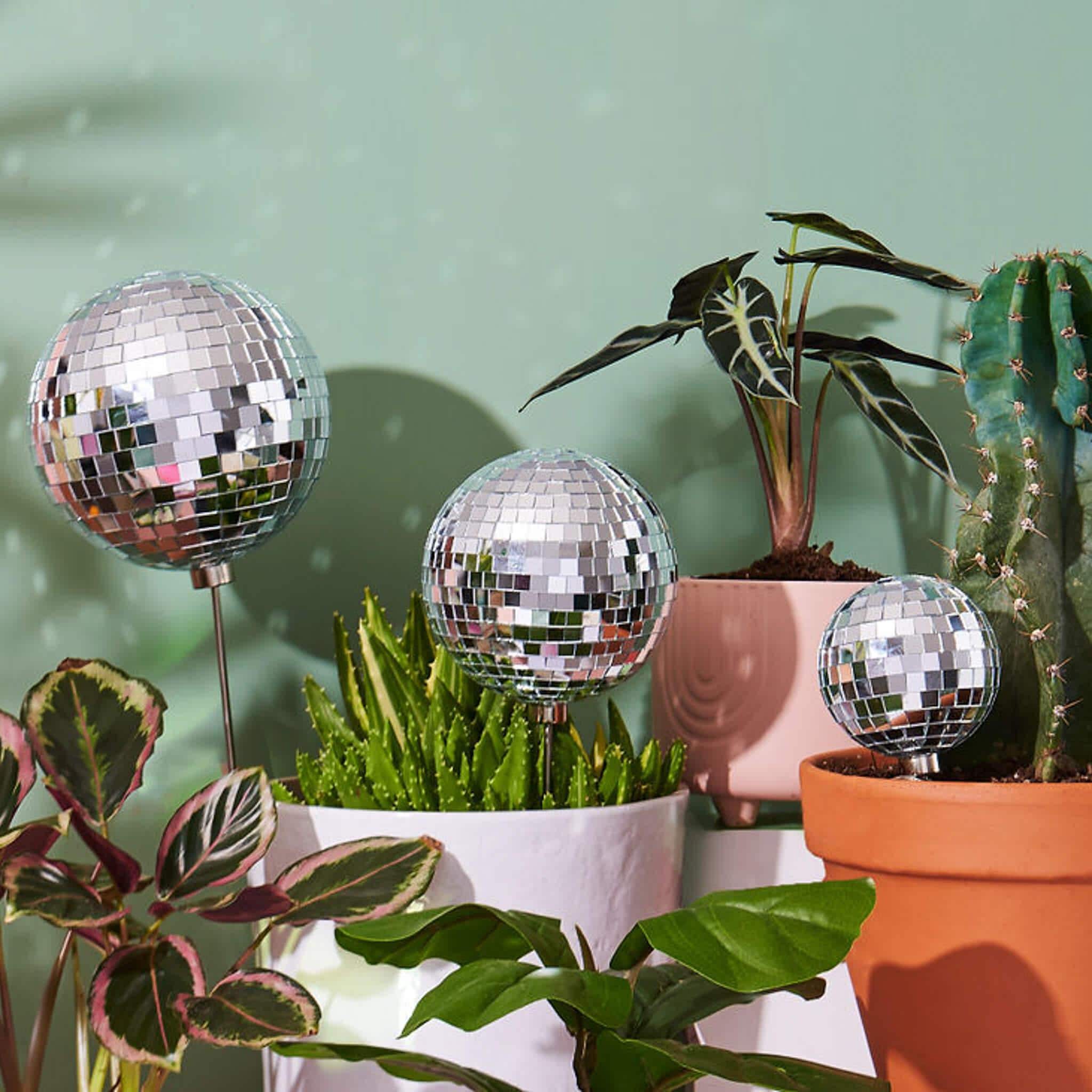 Disco Fam - Set of X3 Disco Ball Decorative Plant Stakes - Etsy