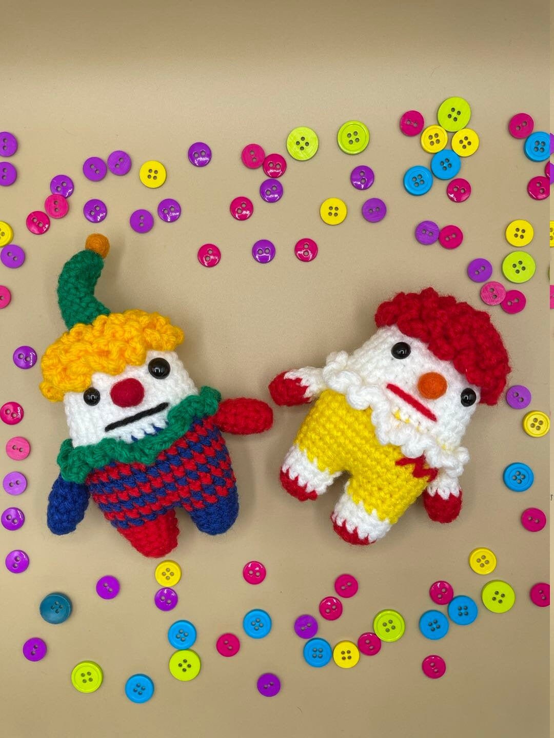 Little Clown Crochet Plush Happy Clown Amigurumi Handmade Cute Clown ...