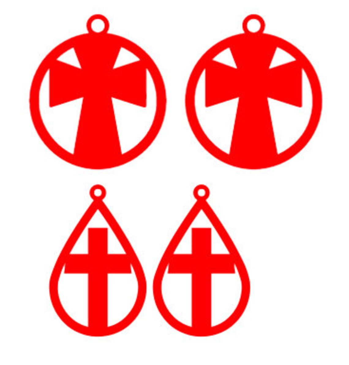 Cross Earring SVG Round and Teardrop-svg Digital File ONLY No - Etsy
