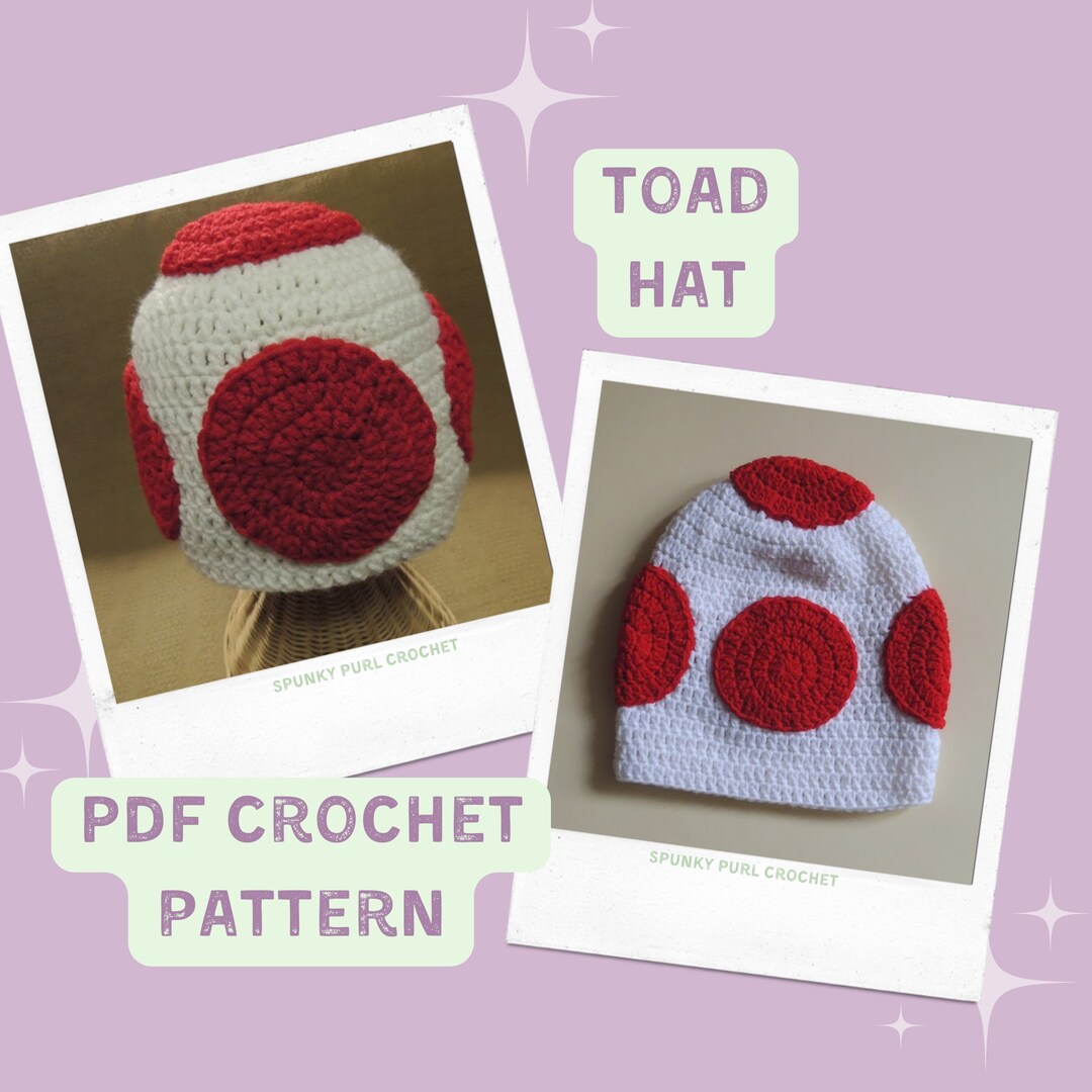 Toad Hat Pattern Crochet Pattern Mario Kart Super Mario - Etsy