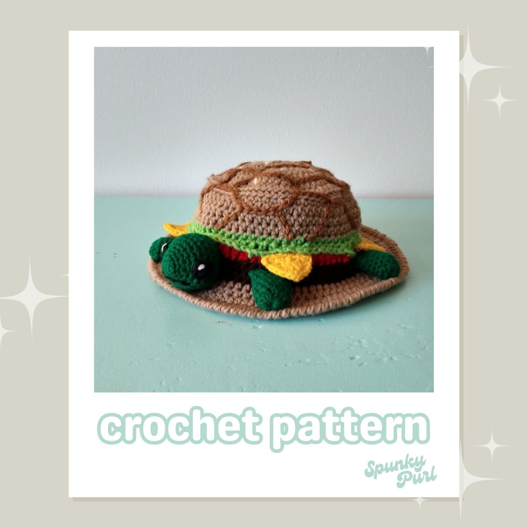 Reptile Sandwich Hat Pattern - Turtle Crochet Hat - Cheeseburger Bucket ...