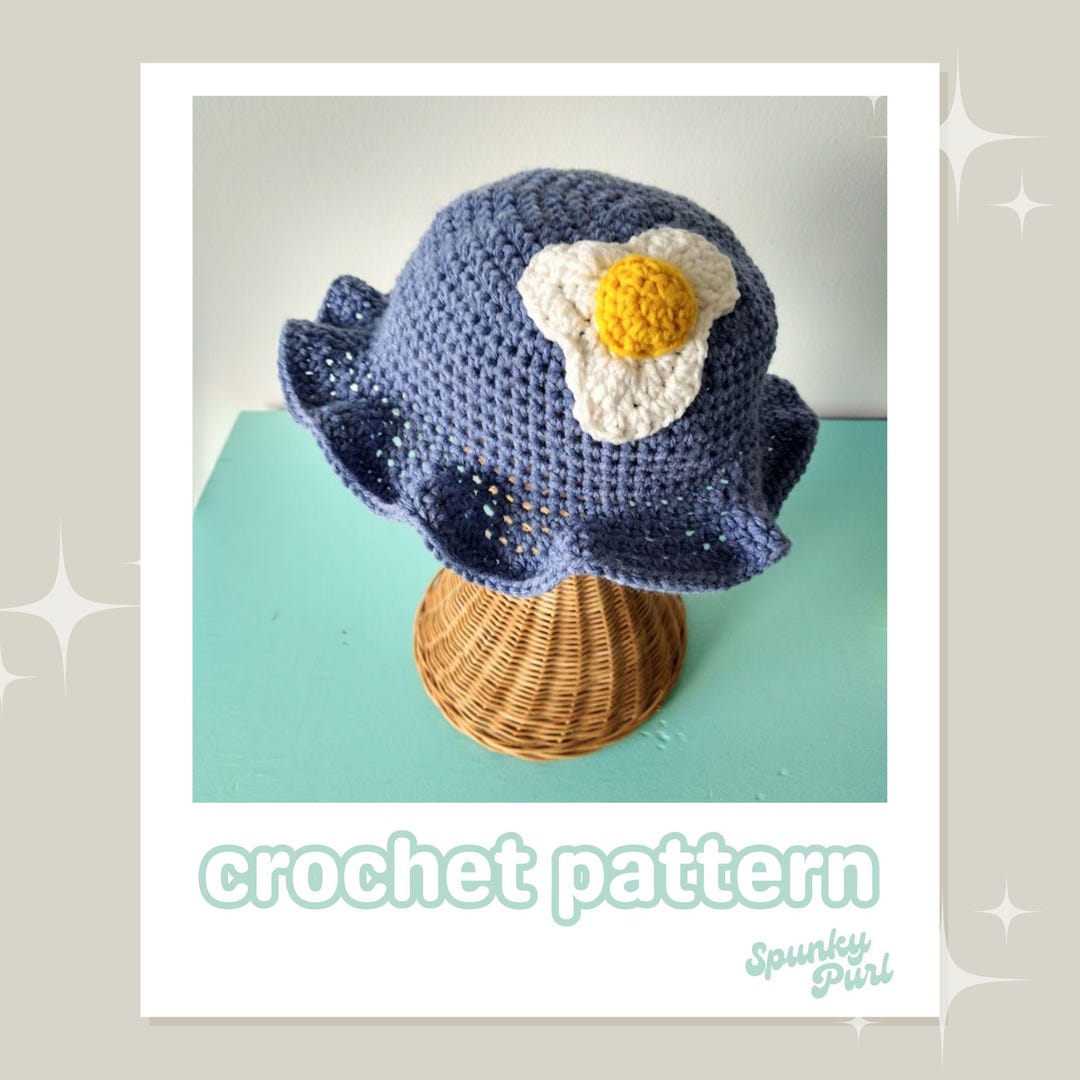 Yolko Hat - Crochet Pattern - Fried Egg - Food - Bucket Hat - Foodie ...