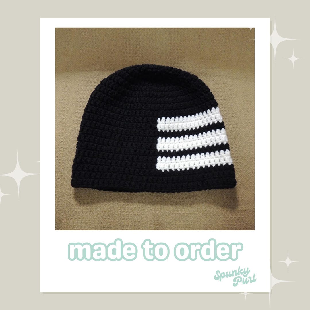Death the Kid Hat Made to Order Crochet Beanie Cosplay Nerdy Anime ...